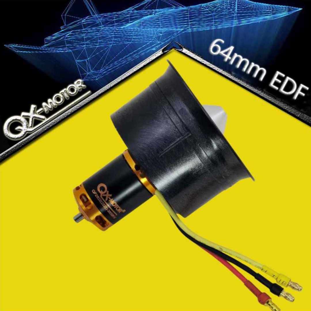 64mm EDF 3800KV Brushless Motor with 12 Blades Ducted Fan | OWLplane